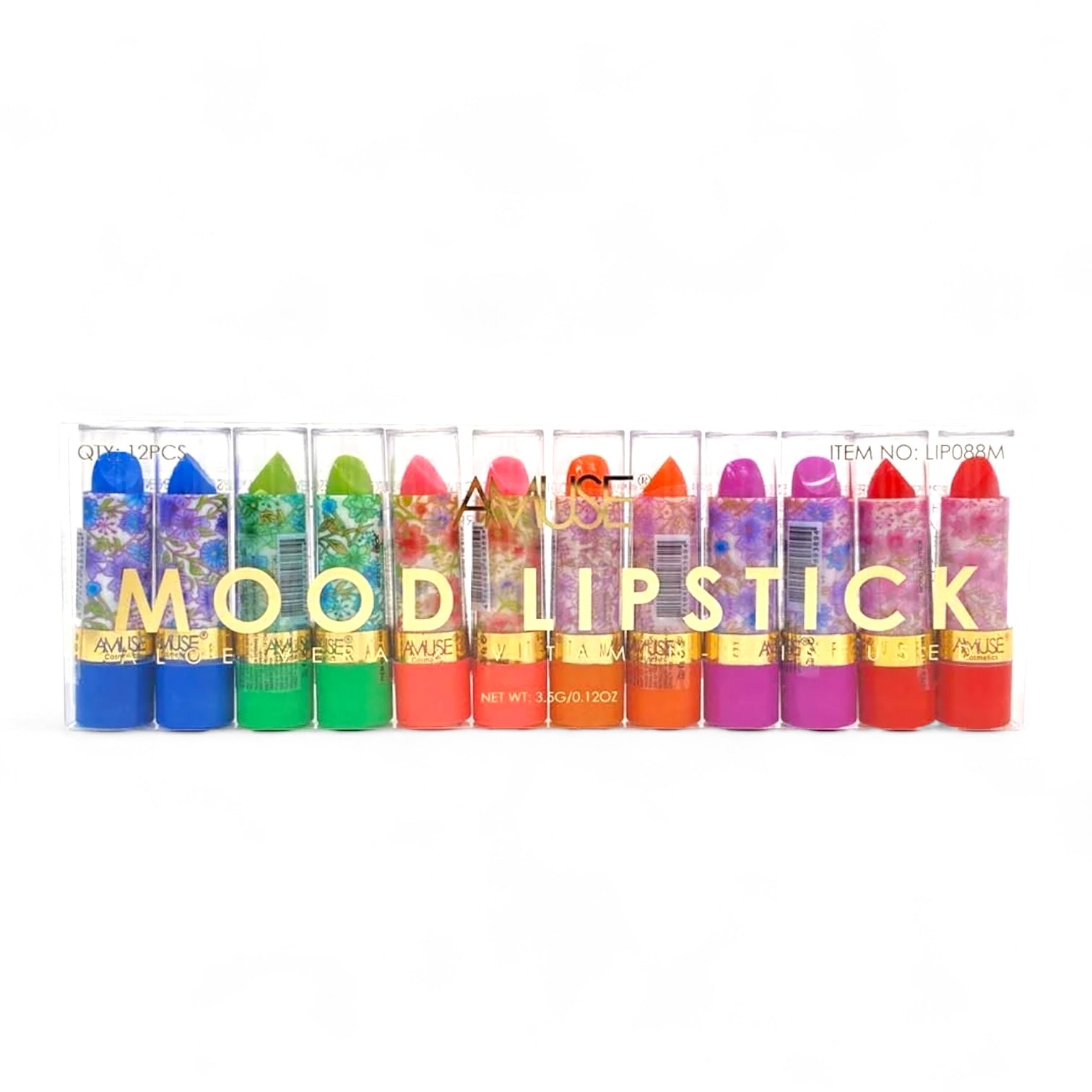Amuse Beauty Cosmetics Mood Color Changing Hydrating 12 Lipstick Gift